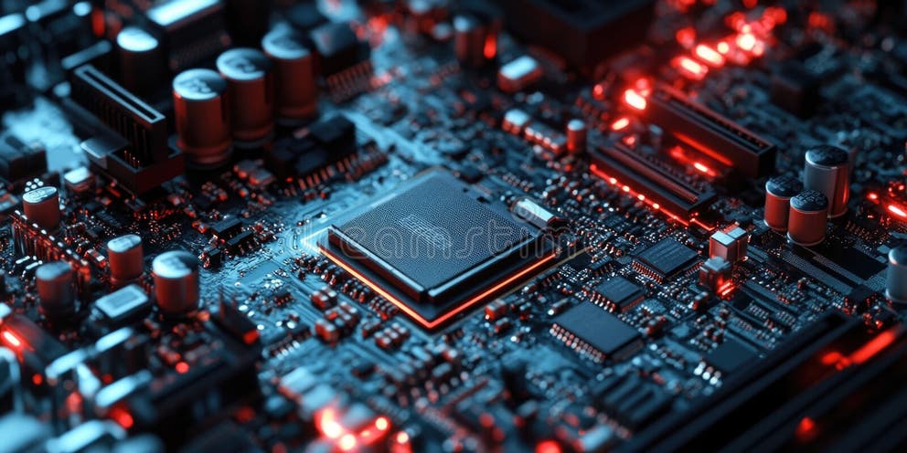 High Tech Electronics Board Stock Image - Image of components ...