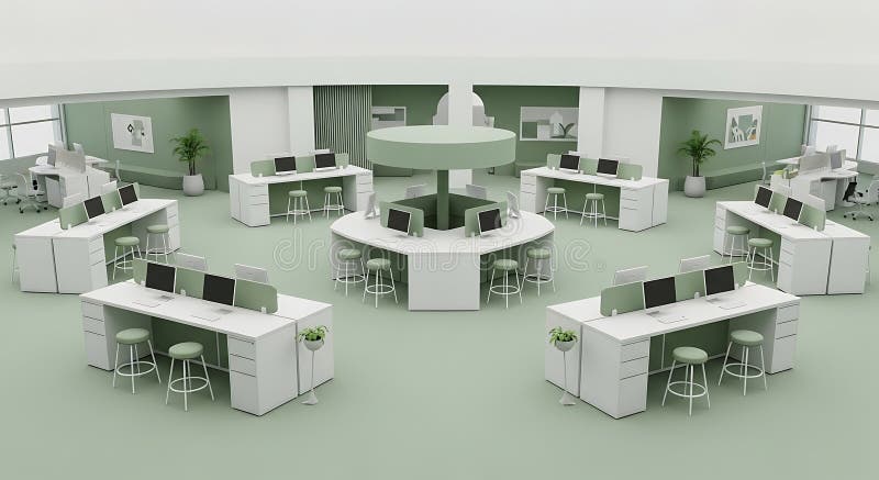Tech Empty Control Room Circular Central Station Multiple Workstations Stock Illustrations – 1 ...