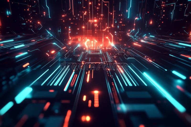 A High-tech Energy Grid 3D Background Where Glowing Hexagonal Cells ...