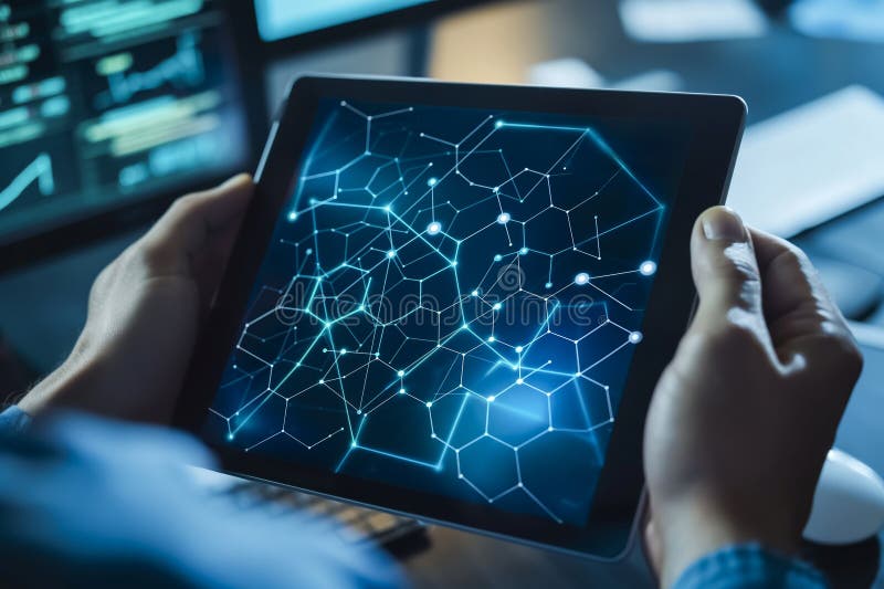 High Tech Engineer Working in the Research Laboratory with the Tablet ...