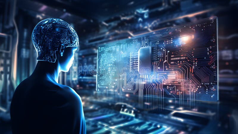 In a High-tech Environment People Holding Artificial Intelligence ...