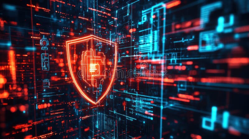 Cybersecurity in Politics Depicted with a Digital Shield and a ...