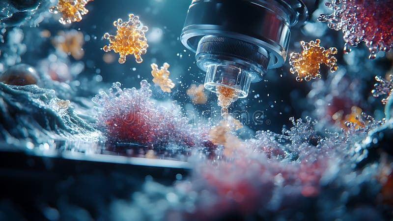 High Tech Equipment Analyzing Enzymatic Reactions in Lab Environment ...