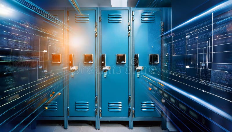 High-Tech Era School Lockers with New Technology and Science Theme ...