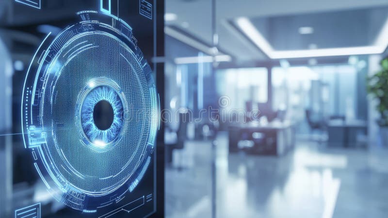 High-tech Eye Scanner Access Control System in Modern Office ...