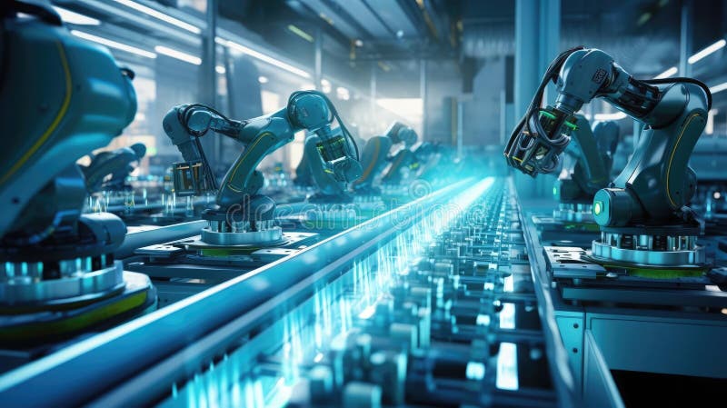 High-tech Factory with Robots Stock Image - Image of machine, automated ...