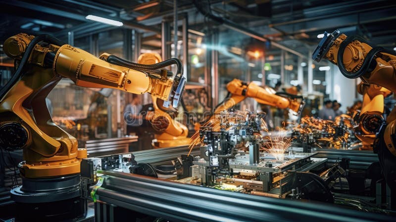 High-tech Factory with Robots Stock Photo - Image of autonomous ...