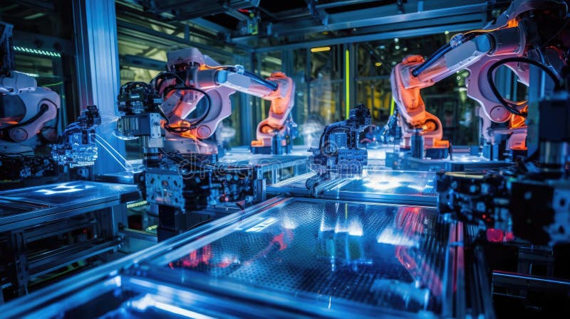 High-tech Factory with Robots Stock Image - Image of laboratory ...