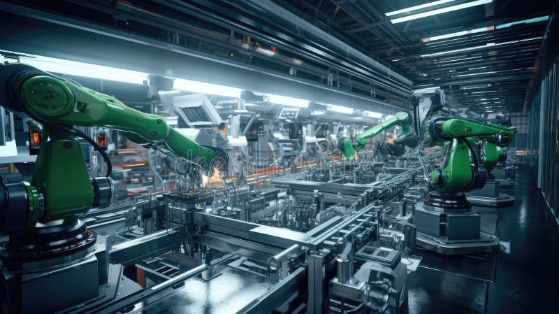 High-tech Factory with Robots Stock Photo - Image of autonomous ...