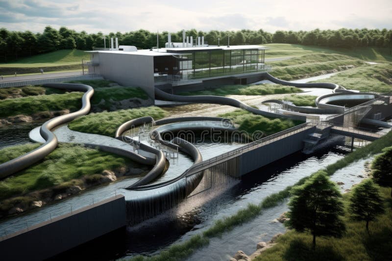 High-tech Filtration System for Wastewater Treatment Stock Illustration ...