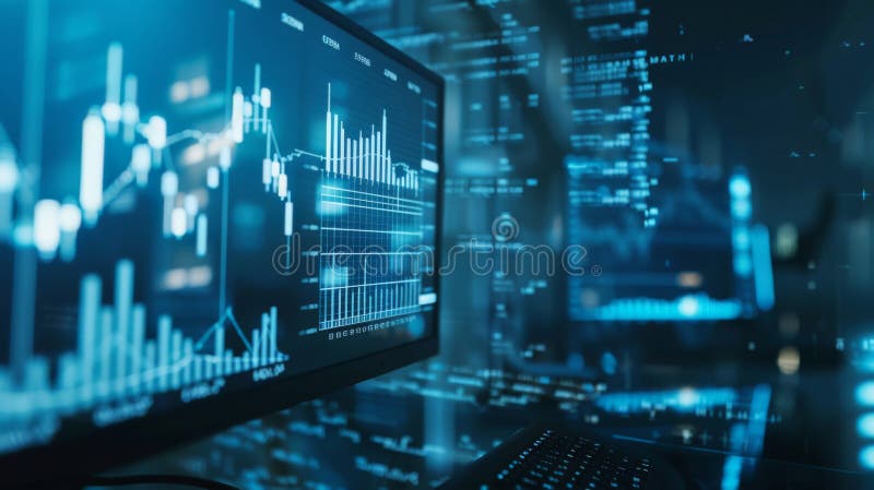 A High-Tech Financial Analysis Setup.AI Generated Image Stock Image ...