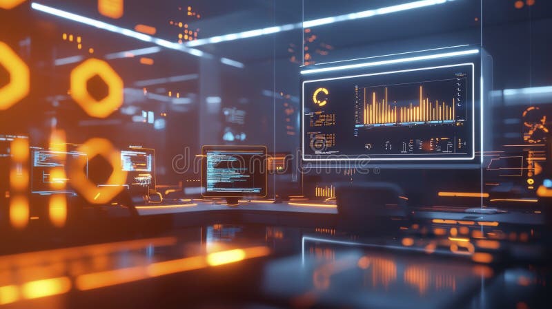 High-tech Financial Headquarters Showcasing Advanced Technology and ...