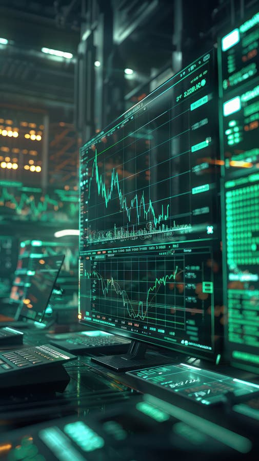 High Tech Financial Trading Modern Digital Stock Market Analysis with ...
