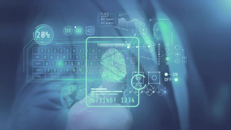 High - Tech Fingerprint Authentication Interface Stock Footage - Video ...