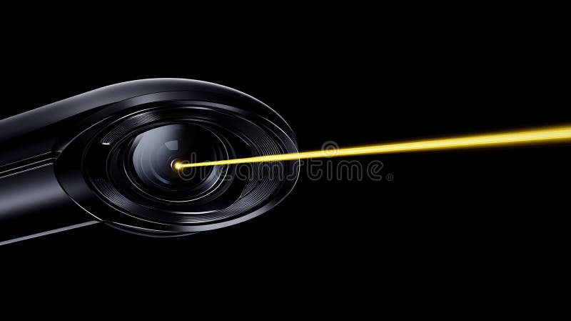 A High-tech Flashlight is Shown in Close-up, Emitting a Vibrant Laser ...