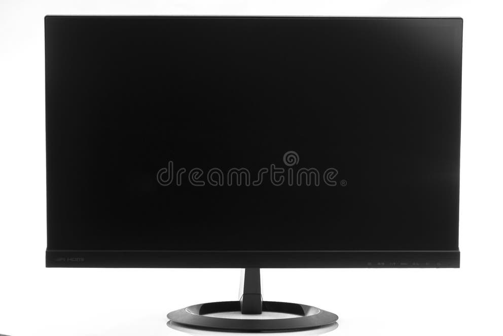 High-tech Flatscreen Computer Display in Landscape Orientation Isolated ...