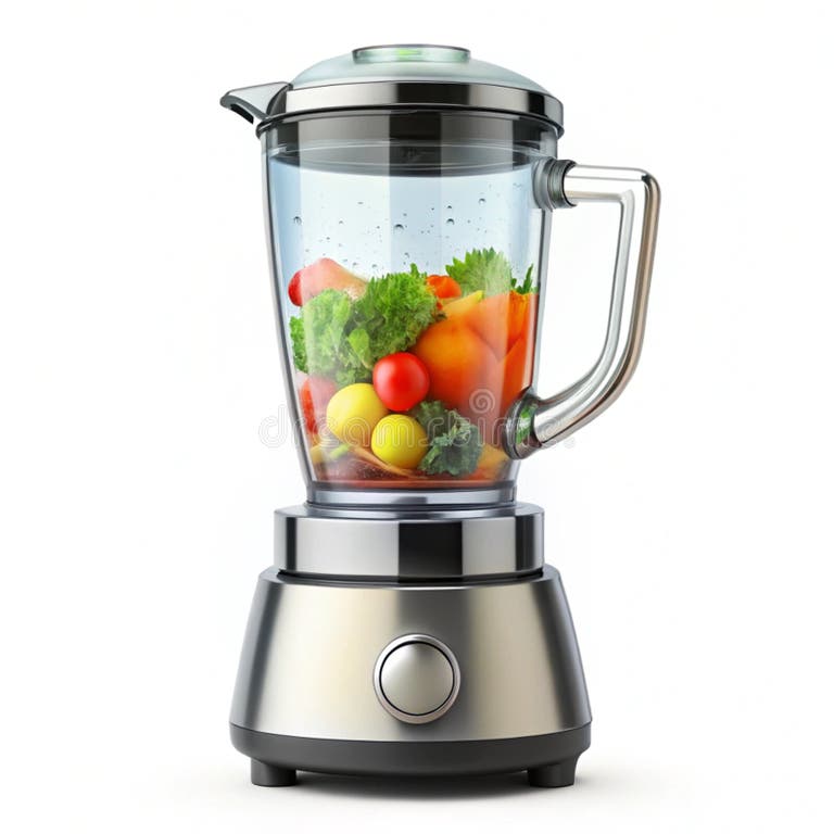 Floating Digital Blender with Animated Mixing Stock Illustration ...