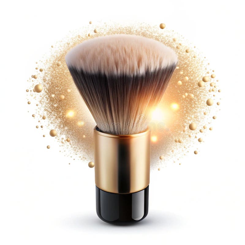 Floating Makeup Brush with Glowing Animated Bristles Stock Illustration ...