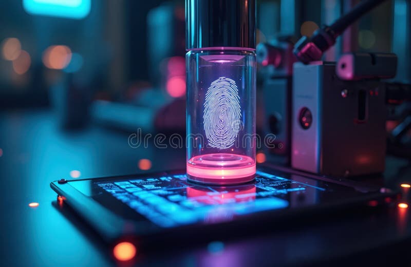 High-tech Forensic Lab, Fingerprint Analysis, Digital Scan. Science ...