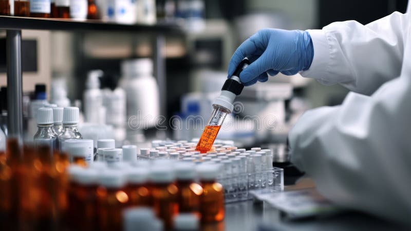 High-Tech Forensic Laboratory Analyzing Synthetic Drugs Samples Stock ...