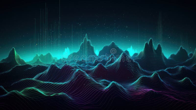 High Tech Futuristic Computer Graphics Background, Illustration AI ...