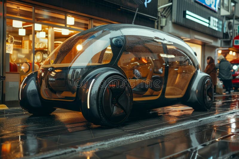 High Tech Futuristic Electric Car of the Future Stock Photo - Image of ...