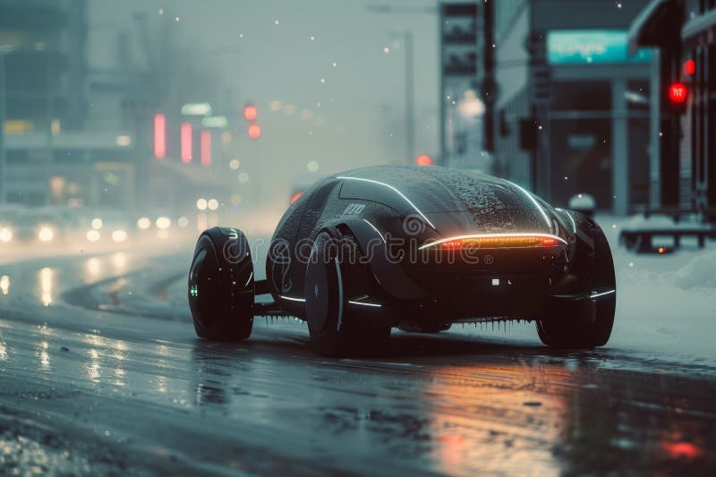 High Tech Futuristic Electric Car of the Future Stock Photo - Image of ...