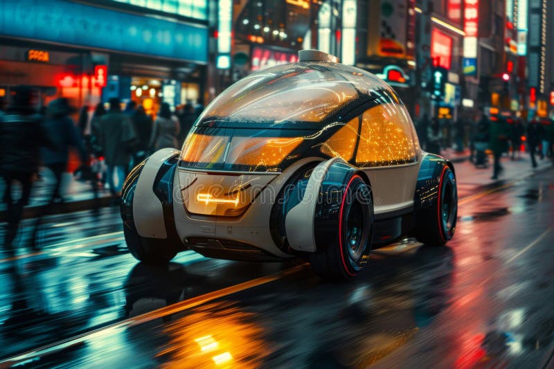 High Tech Futuristic Electric Car of the Future Stock Image - Image of ...