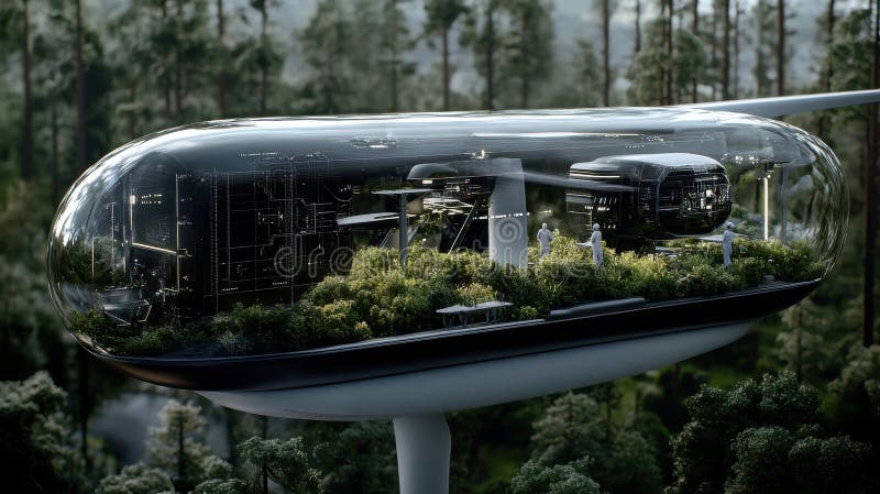 A High-tech Futuristic Laboratory Embedded in a Forest Environment ...