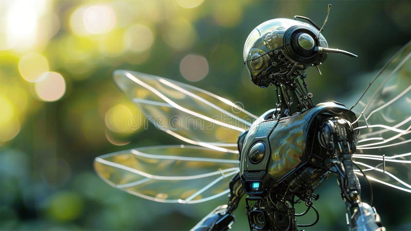 High-tech Futuristic Robot Fairy Against the Backdrop of Nature, Stock ... High-tech Futuristic Robot Fairy Against the Backdrop of Nature, Stock ...