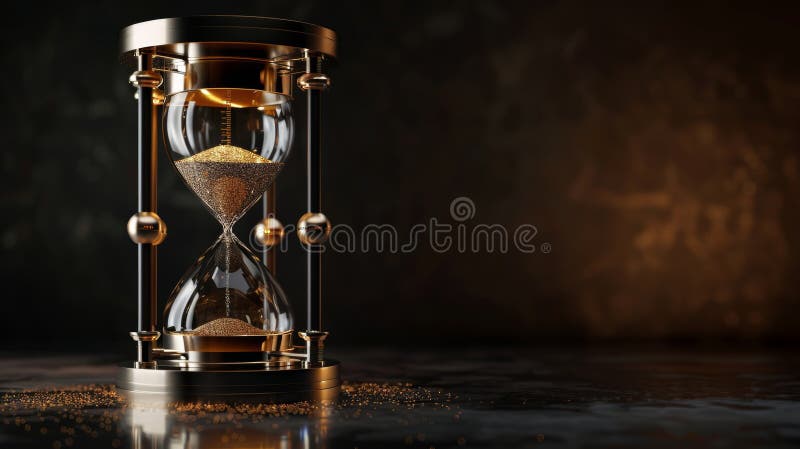 High Tech Futuristic Sand Timer Nearly Empty, Creating Dramatic Effect ...