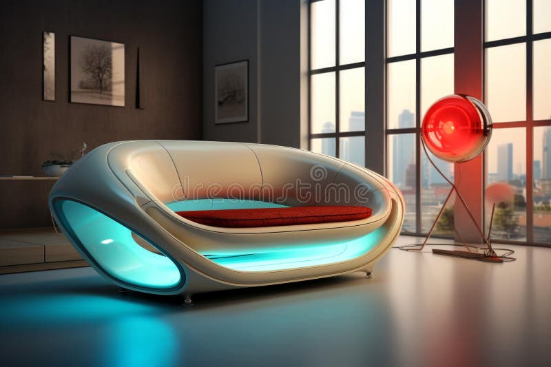 High-tech Futuristic Sofa. Generate Ai Stock Illustration - Illustration of futuristic ...