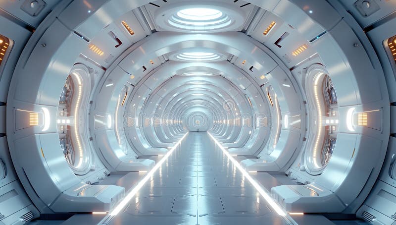 Explore a Futuristic Spaceship Corridor Featuring Scifi Interior Design ...