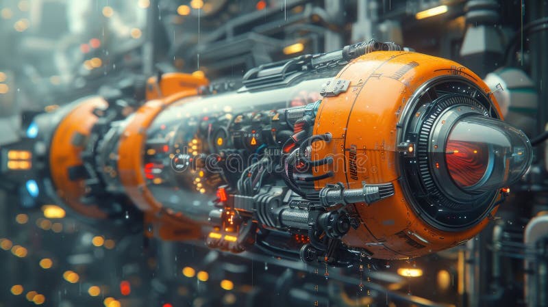 A High-tech Futuristic Turbine Engine with Fans. Jet Engine with Drive ...