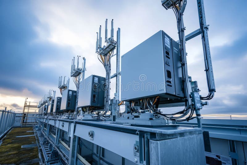 High Tech 5G Network Infrastructure with Antennas and Equipment on ...
