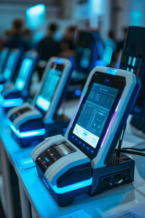 High-tech Gadget with Illuminated Screen, Surrounded by Advanced ...