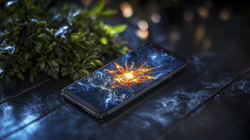 High-tech Gaming Phone Showcase Modern Environment Digital Display ...