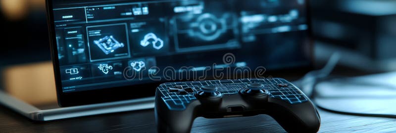 High-tech Gaming Setup Featuring a Modern Controller and a Sleek ...