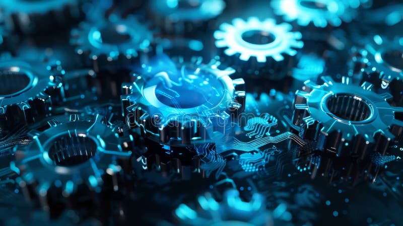 High-Tech Gear Mechanism, Generative AI Stock Photo - Image of science ...