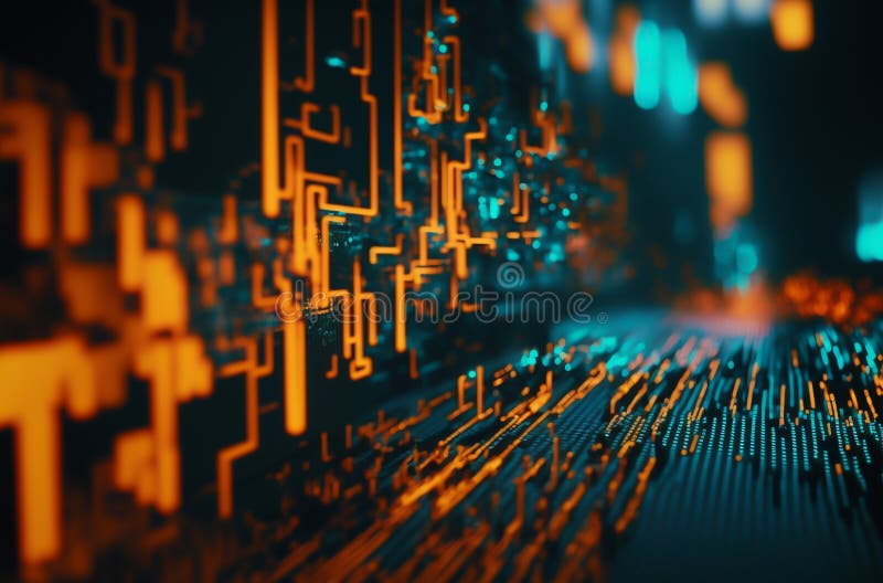 High Tech Geometrical Scheme, Neon Colored Technology Data Technology ...