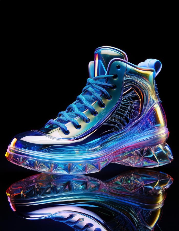 High-Tech Glass Hiking Boot Stock Illustration - Illustration of glass ...