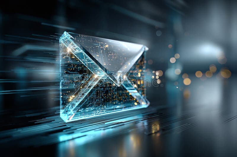 High-tech Glowing Email Icon, a Symbol of Fast Digital Communication Stock Illustration ...