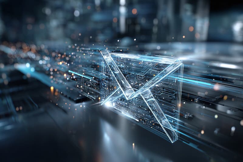 High-tech Glowing Email Icon, a Symbol of Fast Digital Communication Stock Illustration ...