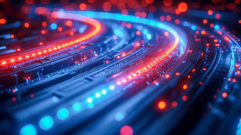 High-tech Glowing Network Cables in Motion, Showcasing Intricate ...