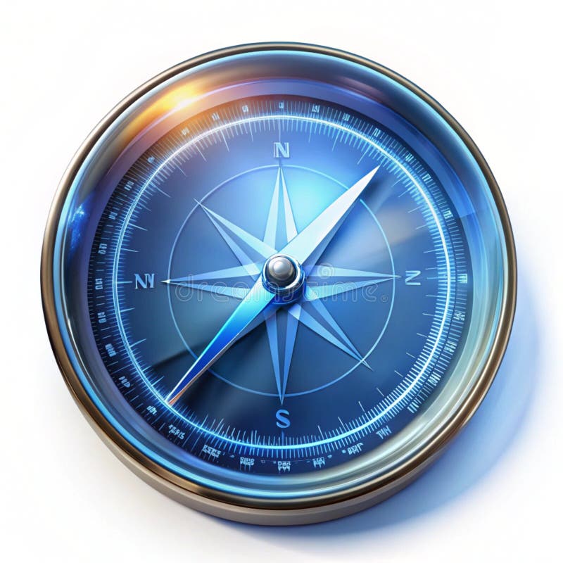 Glowing Transparent Compass with Animated Needle Movement Stock ...