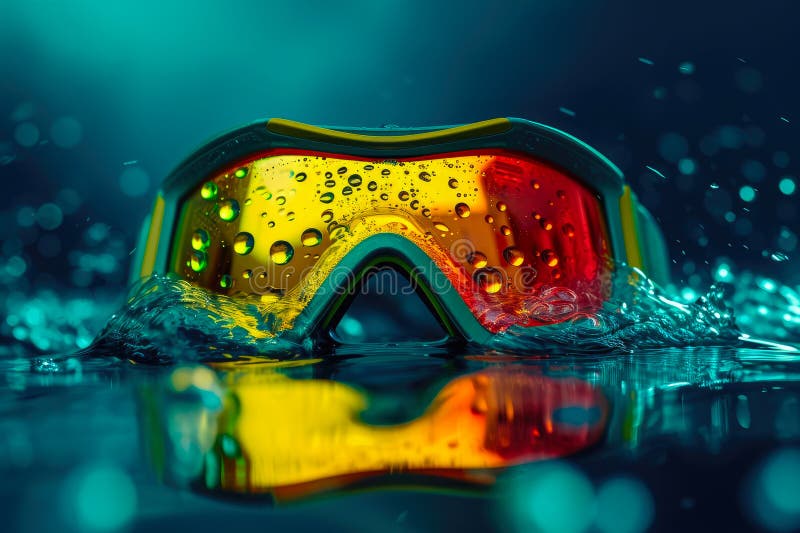 High-Tech Goggle on Alpine Waves. Stock Illustration - Illustration of ...