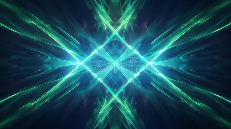 High Tech Green and Blue Energy Beams Interweaving in a Sleek, Modern ...