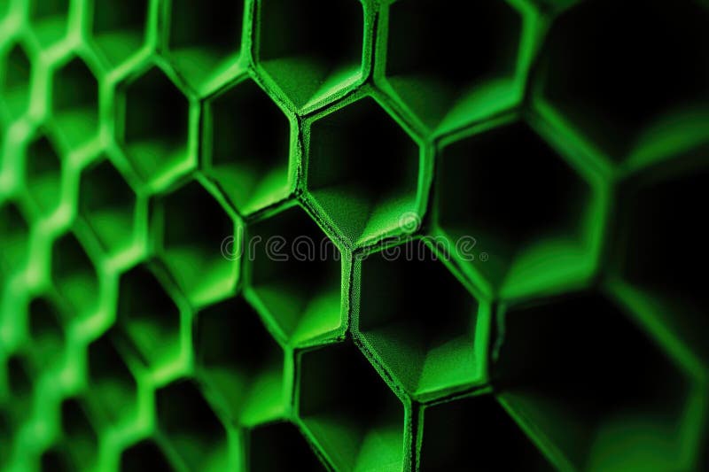 High-tech Green Honeycomb Structure Stock Illustration - Illustration ...