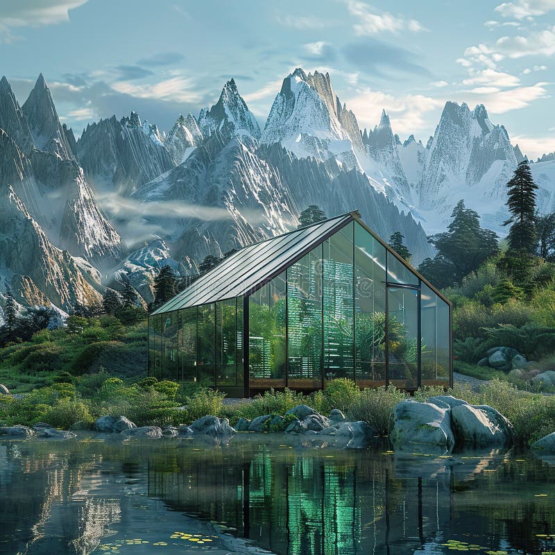 A High Tech Green House Featuring a Digital Growth Chart, Placed in a ...