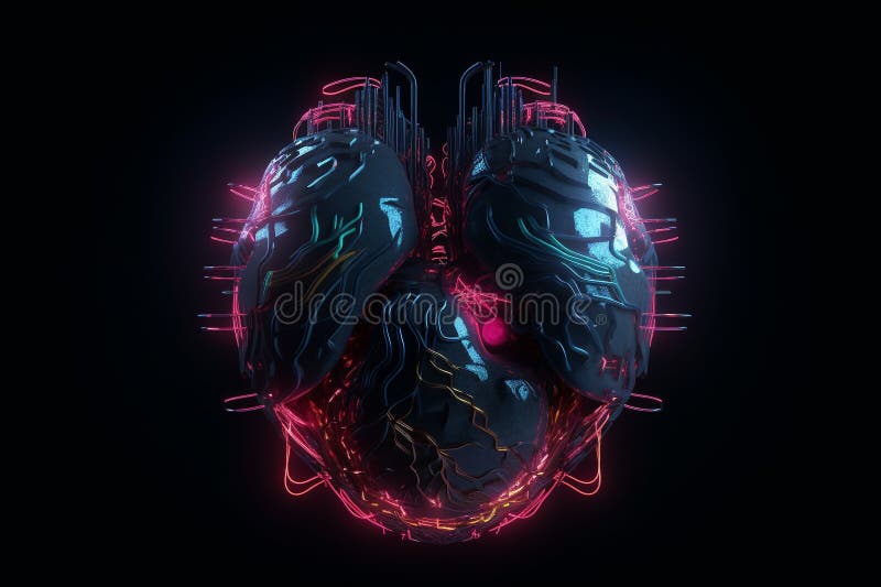 High-tech Heart. AI Generated Stock Illustration - Illustration of ...